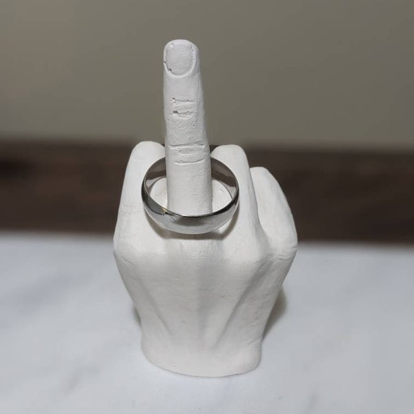 Marble Middle Finger Ring Holder Jesmonite Middle Finger Jewelry Tray-f ...
