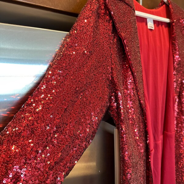 Red & Black Sequin Concert Tour Jacket | Taylor Inspired Sequins Duster ...