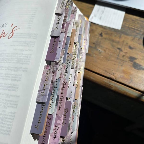 Bible Book Tabs | Pretty Bible Tabs | Bible Index Tabs | Tabs for Your ...
