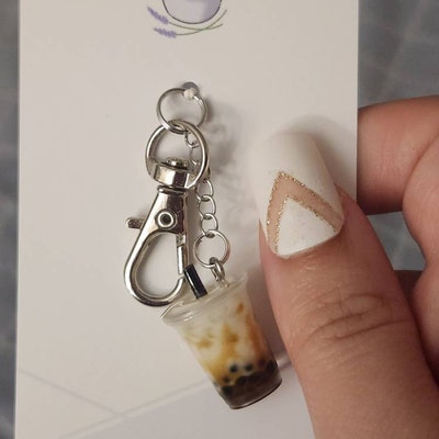 Boba Keychains Dalgona/sea Salt Series, Bubble Tea Keychain, Boba Tea ...