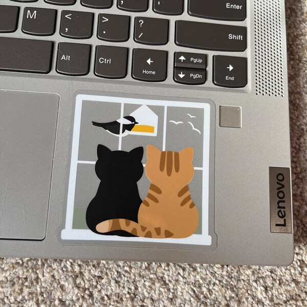 Bird Watching Cats Vinyl Sticker, Cute Laptop Decal - Etsy