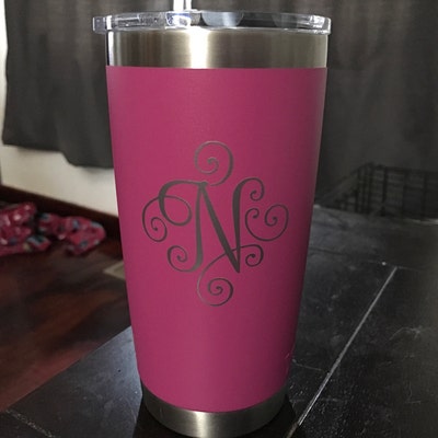 Initial Decal Monogrammed Decal Initial Sticker Elegant Initial Tumbler ...