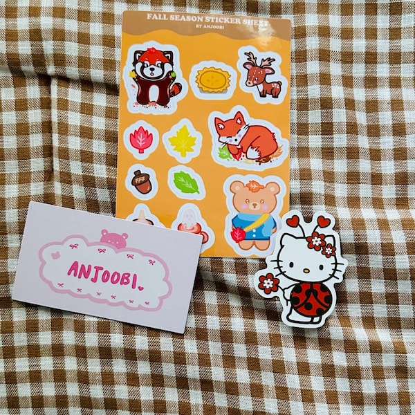 Kawaii Character Glossy Sticker Sheet and Vinyl Stickers- Cute ...