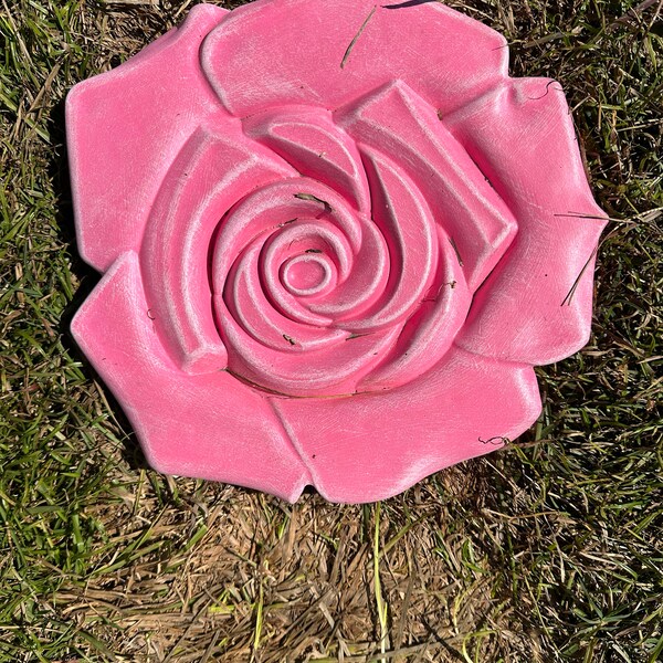 Large Rose Stepping Stone Concrete - Etsy
