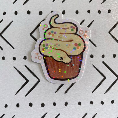 Holographic Cupcake Snake Sticker / Cup-snake Sticker / Cute Ball ...