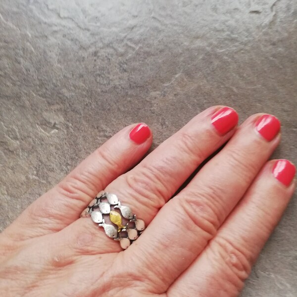 Swimming Against the Current. Sterling Adjustable Ring. School of Fish ...