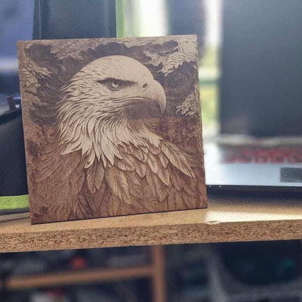 3D Eagle Head Laser Engrave File: Intricate PNG, SVG (digital Download ...