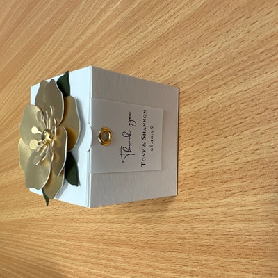 White Favor Boxes With Flower Decor for Wedding Bridal Party - Etsy