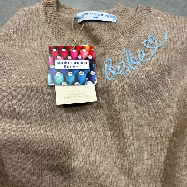 Customized Embroidered Cashmere Sweater for Women, Fall Clothing ...