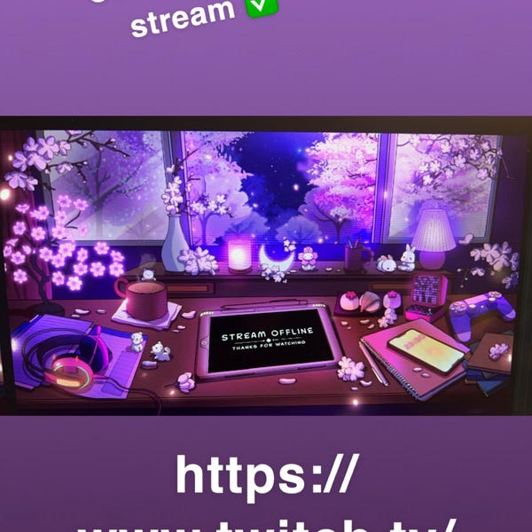Cozy Twitch Overlay Stream Screen, Clover Lofi Desk Stream Overlay, Day ...