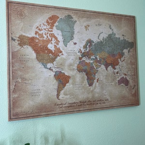 Framed Europe Travel Map With Pins Modern Design Europe Map | Etsy