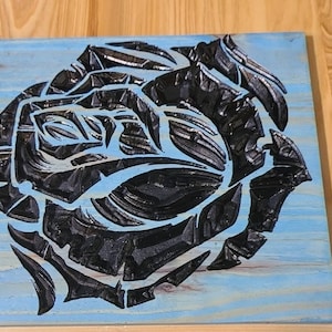 Simple Black Rose Outline/line | Etsy