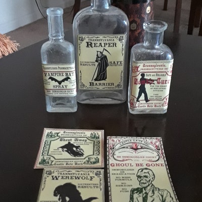 Halloween Stickers, Monster Apothecary Labels, Ghouls, Vampire ...