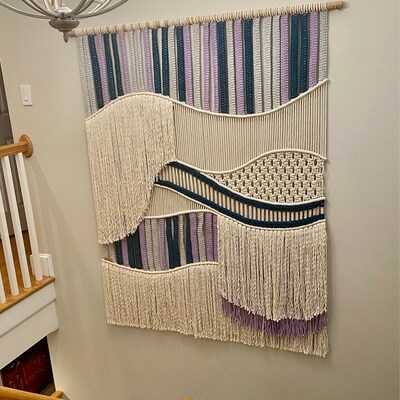 Macrame Wall Hanging, Custom Colors Size Unique Contemporary Macrame ...