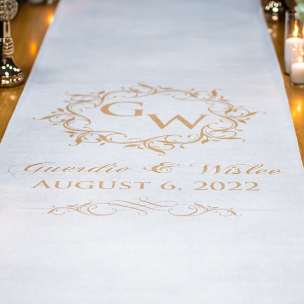 Custom Love Initial Personalized Aisle Runner - Wedding Aisle Runner ...