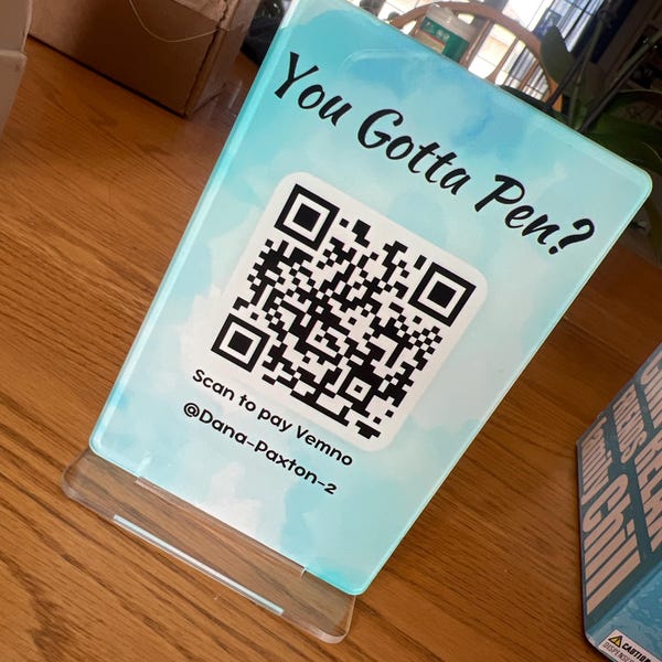 Custom Acrylic QR Code Sign for Payment Social Media Reviews Stylish ...