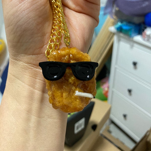 Thug Nug Necklace (real Preserved Chicken Nugget) Nuggy Buddy - Etsy