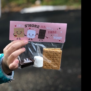 Valentine Treat Bag Toppers PRINTABLE Smores Valentine Cards for Kids ...
