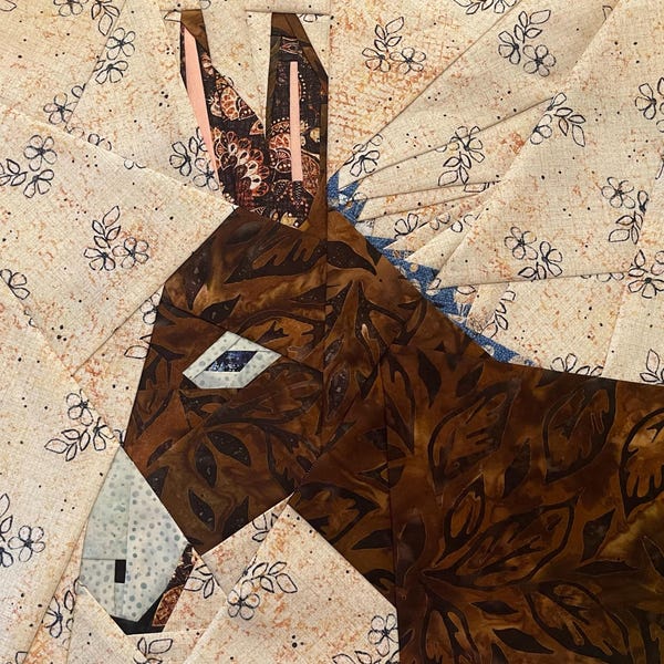 Dainty Donkey Quilt Pattern, A 12-inch Foundation Paper Pieced Pattern ...