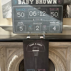 Football Baby Shower Scoreboard DIGITAL PRINTABLE Baby Due Date Banner ...