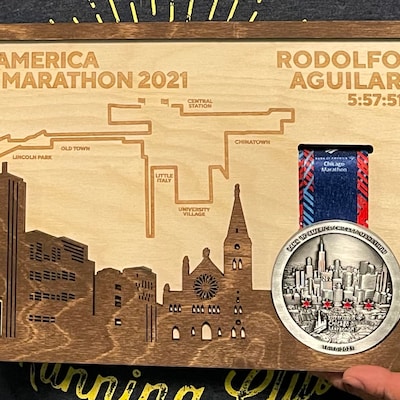 Chicago Marathon Finisher Medal Holder With Full Personalization ...