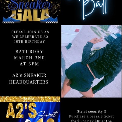 Editable Sneaker Ball Menu Card, Sneaker Gala Dinner and Drinks Menu ...