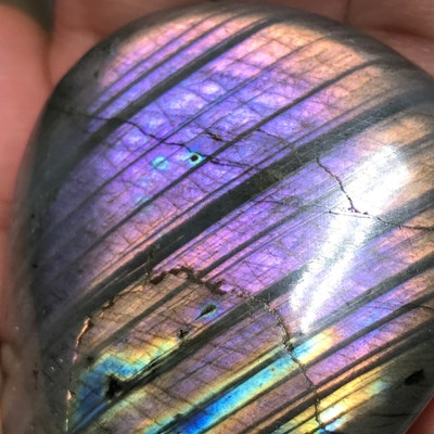 Large Double-sided Pink Rainbow Flash, Natural Pink Polished Freeform ...