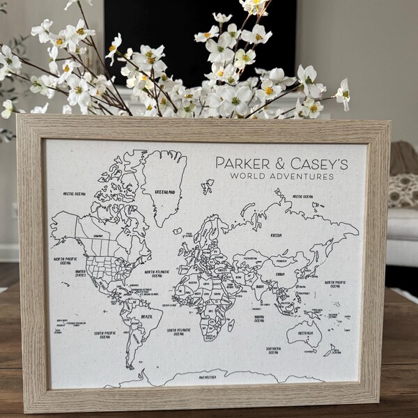 World Push Pin Personalized Map, Custom Push Pin Map for Travels ...