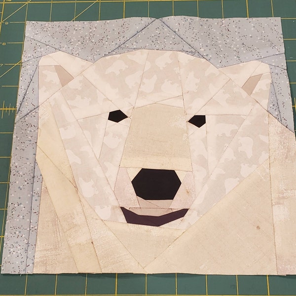 Polar Bear Fpp--the Bear Series--paper Piecing Quilt Block Pattern - Etsy