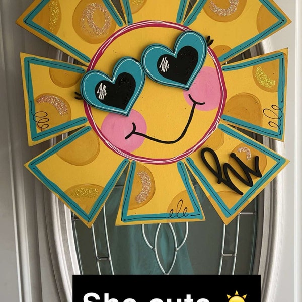 Sun Door Hanger, Summer Sign, Lemon Door Hanger, Summer Decor, Door ...