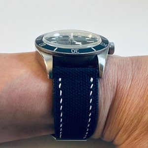 Shell Cordovan Leather Strap, Black Watch Band, Vintage Watch Band ...