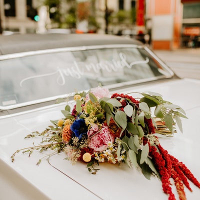 Just Married Vinyl Decal for Car Window Personalized Wedding Car Decor ...