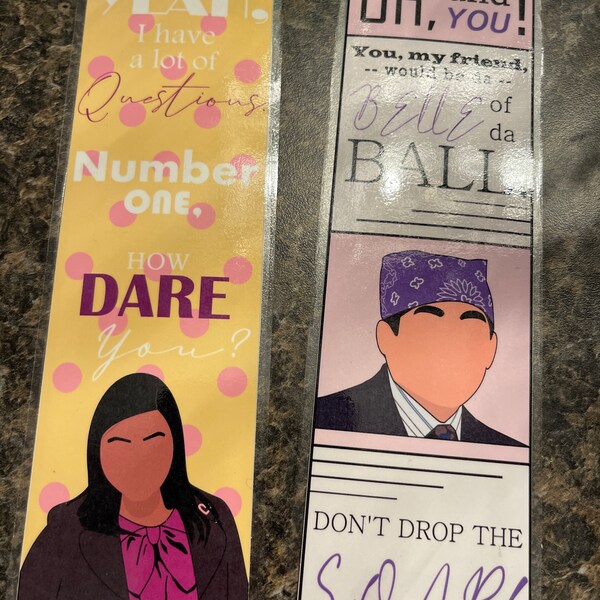 The Office Bookmarks Double-sided Laminated - Michael Scott, Dwight ...