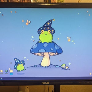 Wizard Frog Computer Desktop Theme Background Wallpaper Organizer Set ...