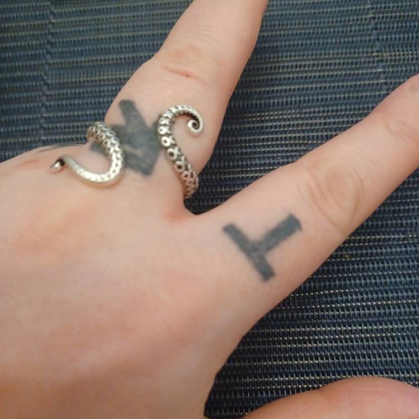 Octopus Ring, Silver Squid Ring, Tentacle Ring, Octopus Band, Sea Life ...