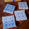 Azulejos Portugal, Tile, Coasters Set, Inspired in the Portuguese Blue ...