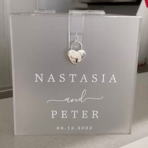 Personalized Frost Acrylic Card Box With Lock and Key HIGH - Etsy
