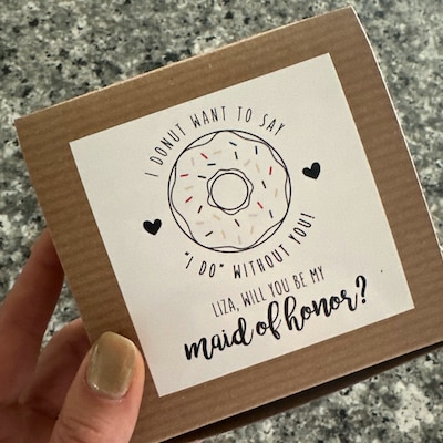New Donut Proposal Box Funny Donut Pun Bridesmaid Proposal Bridesmaid ...