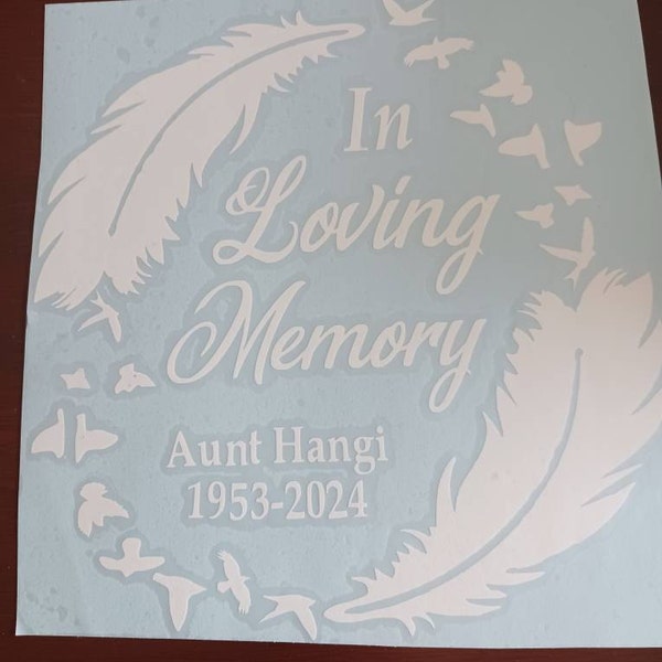 In Loving Memory Vinyl Decal, Customized Name and Date Sticker, Tribute ...