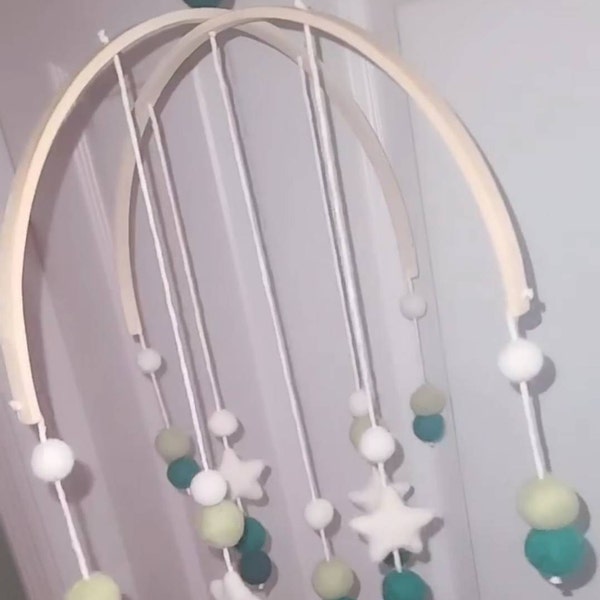 Custom Baby Mobile / Nursery Mobile / Custom Color / Felt Ball Mobile ...