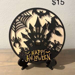 Happy Halloween Sign Svg for Laser Cutting Halloween Sign SVG Laser Cut ...