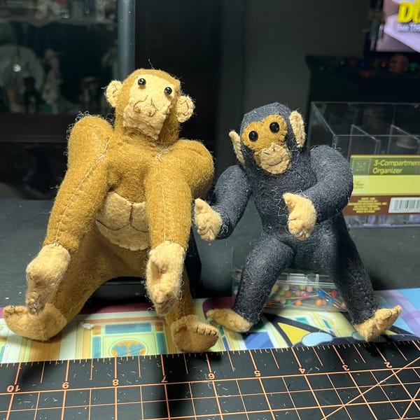 Felt MOUNTAIN GORILLA * Digital Sewing Pattern PDF * Jungle Stuffed ...