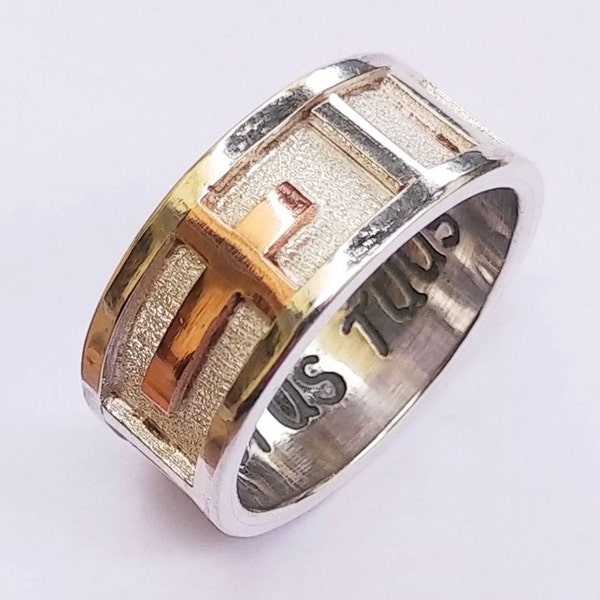 Rotating Spinner Ring With Secret Code and Custom Text. Silver Ring ...