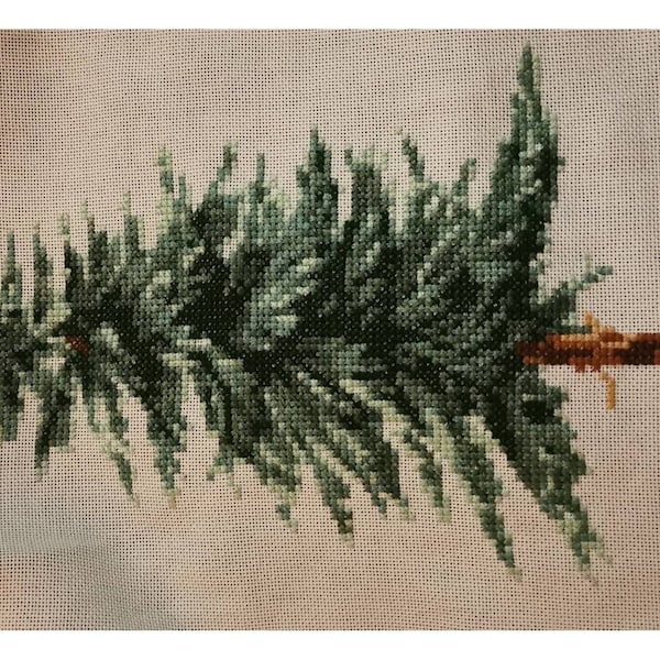 Douglas Fir Tree Cross Stitch Pattern: Botanical Christmas Design (PDF ...