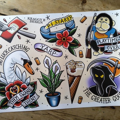 Japanese Simpsons Tattoo Traditional Simpsons Tattoo Flash Sheet Tattoo ...