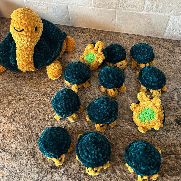 Turtle Plush Memory Game Crochet PATTERN Pdf, NO SEW Easy Crochet ...