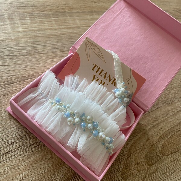 Light Ivory Wedding Garter With Infinity Sign and Ostrich Feathers ...