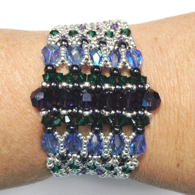 Beading Tutorial, Double Diamond and Lacy Braid Bracelet, 2 in 1 ...