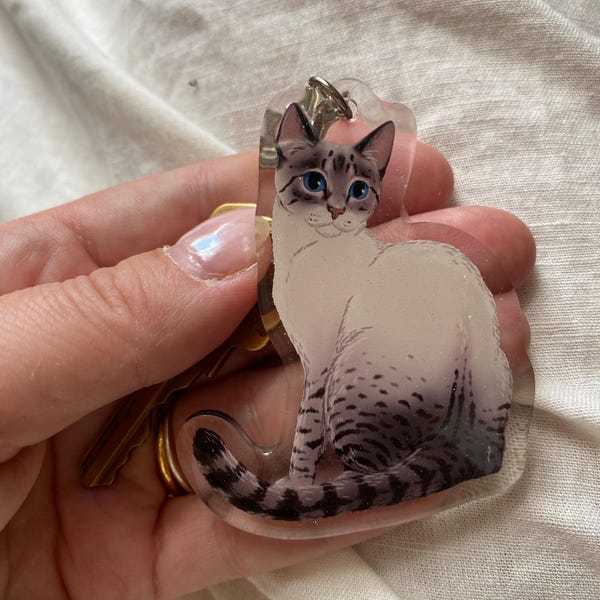 Alien Kitty Glitter Acrylic Keychain Spaceship - Etsy