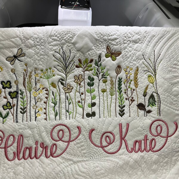 Wildflower Meadow Machine Embroidery Design, Wild Flowers Meadow, Boho ...